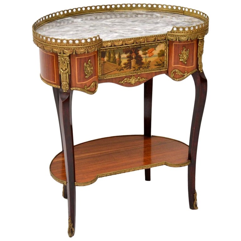 Antique French Marble-Top Side Table at 1stDibs
