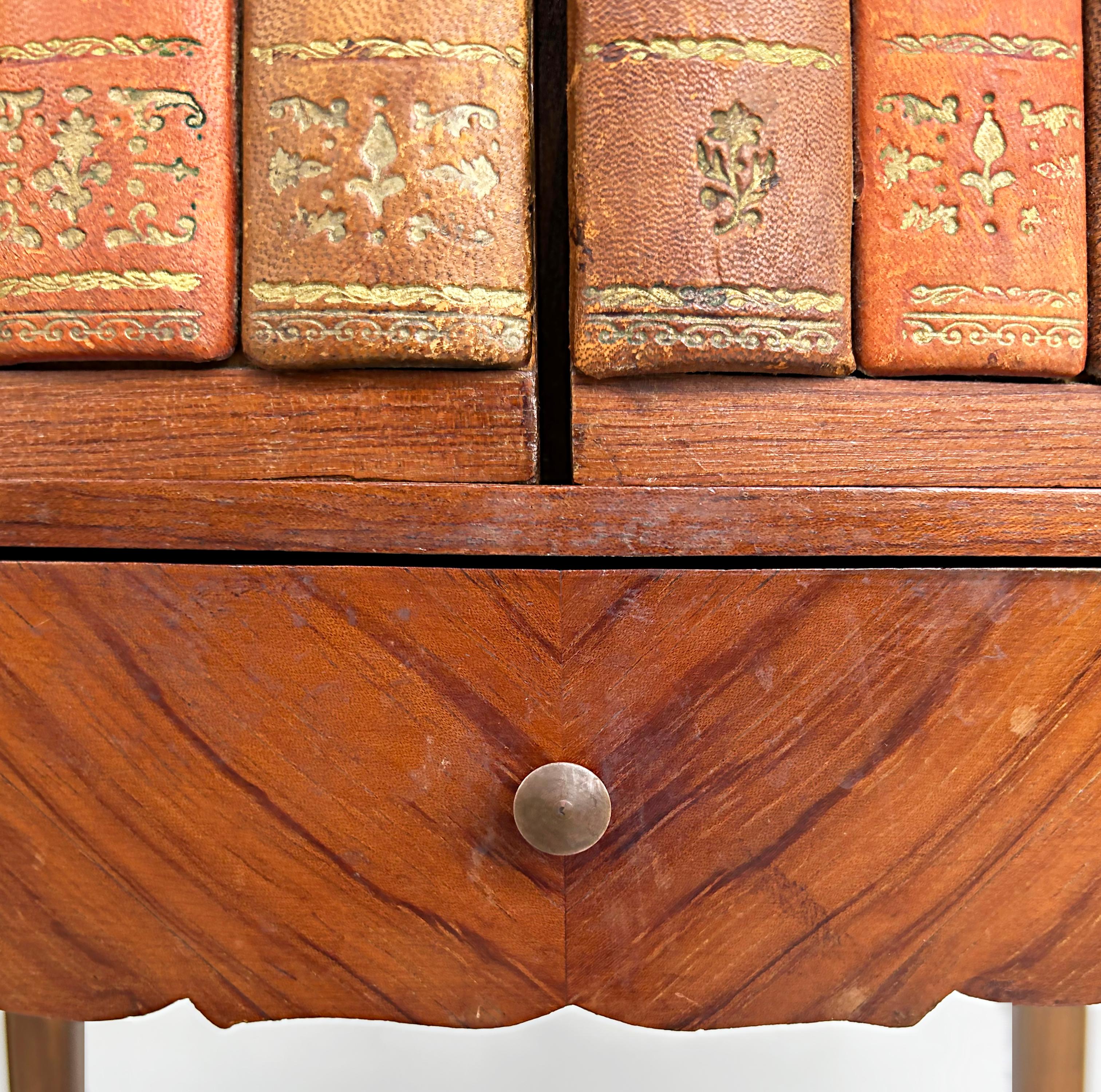 Antique French Marquetry Leather Book Door Tables, Louis XV Style For ...