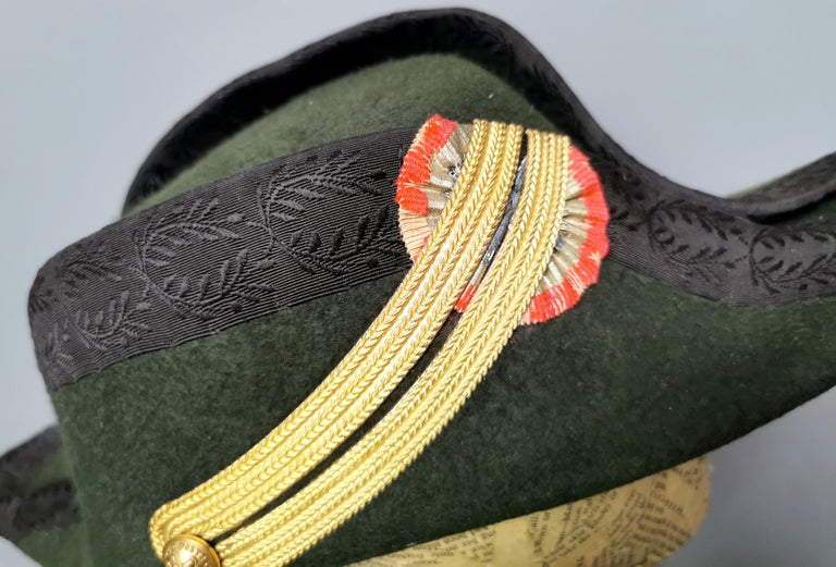 Antique French Military bicorn hat, 19th century For Sale at 1stDibs
