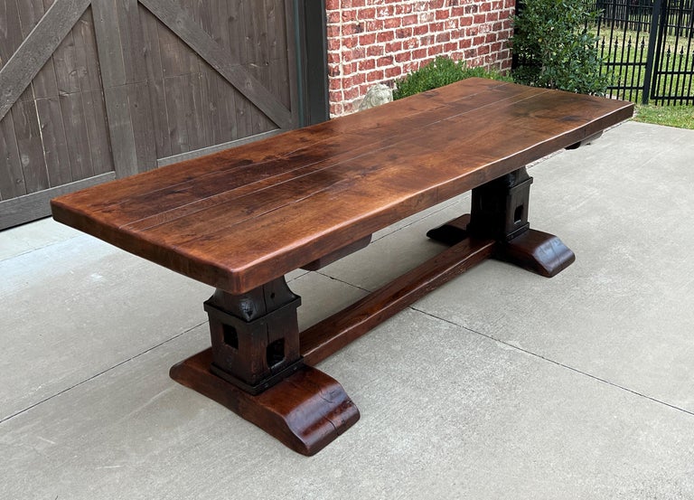 Antique French Monastery Dining Table Farmhouse Desk Conference Library ...