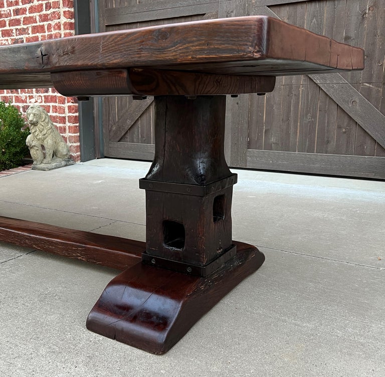 Antique French Monastery Dining Table Farmhouse Desk Conference Library ...