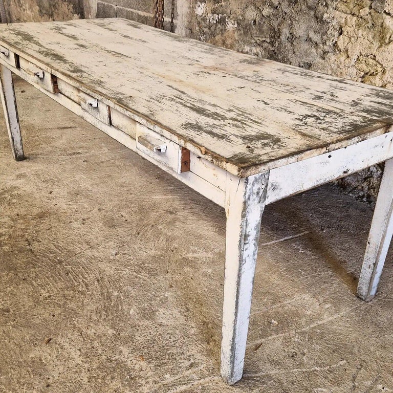 Antique French Monastery Table Industrial Rustic 19th Century Dining ...