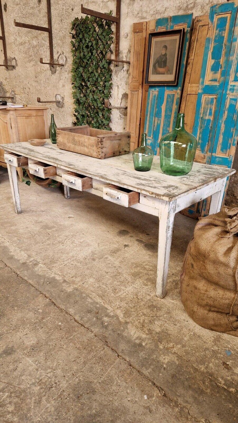Antique French Farmhouse Dining Table Industrial Rustic 19th Century ...