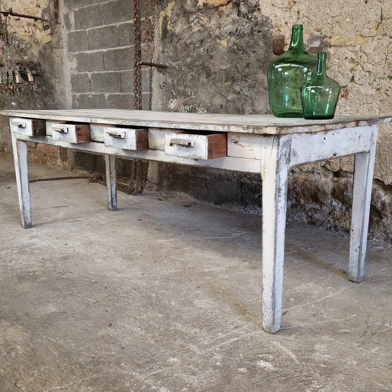 Antique French Monastery Table Industrial Rustic 19th Century Dining ...