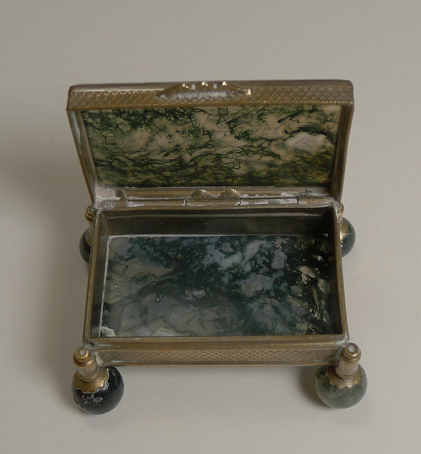 Antique French Moss Agate Box, circa 1900 at 1stDibs