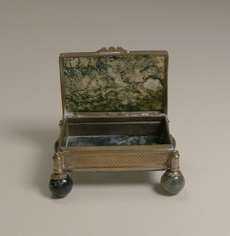Antique French Moss Agate Box, circa 1900 at 1stDibs
