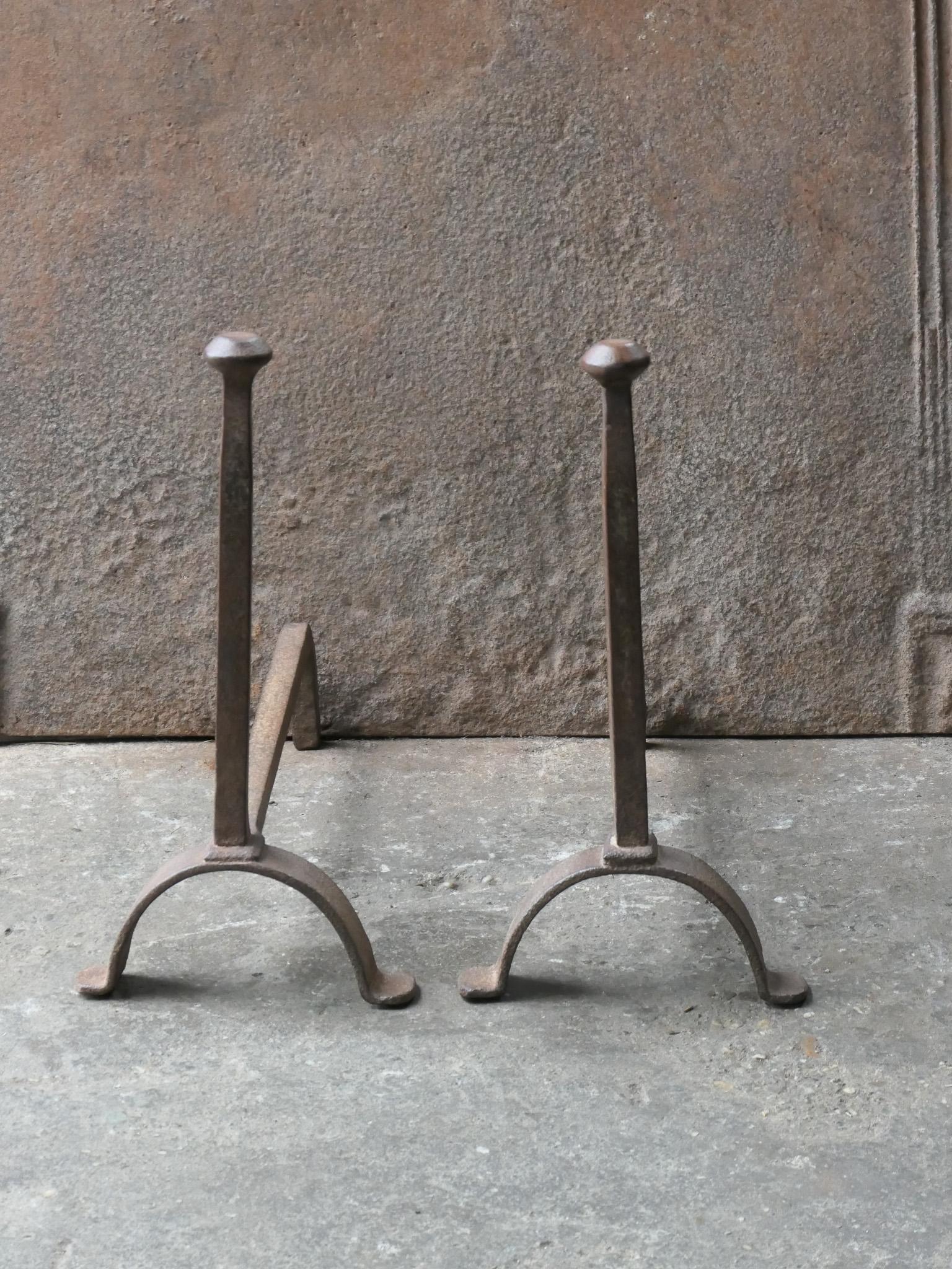 Antique French Napoleon III Andirons or Firedogs, 19th Century For Sale ...