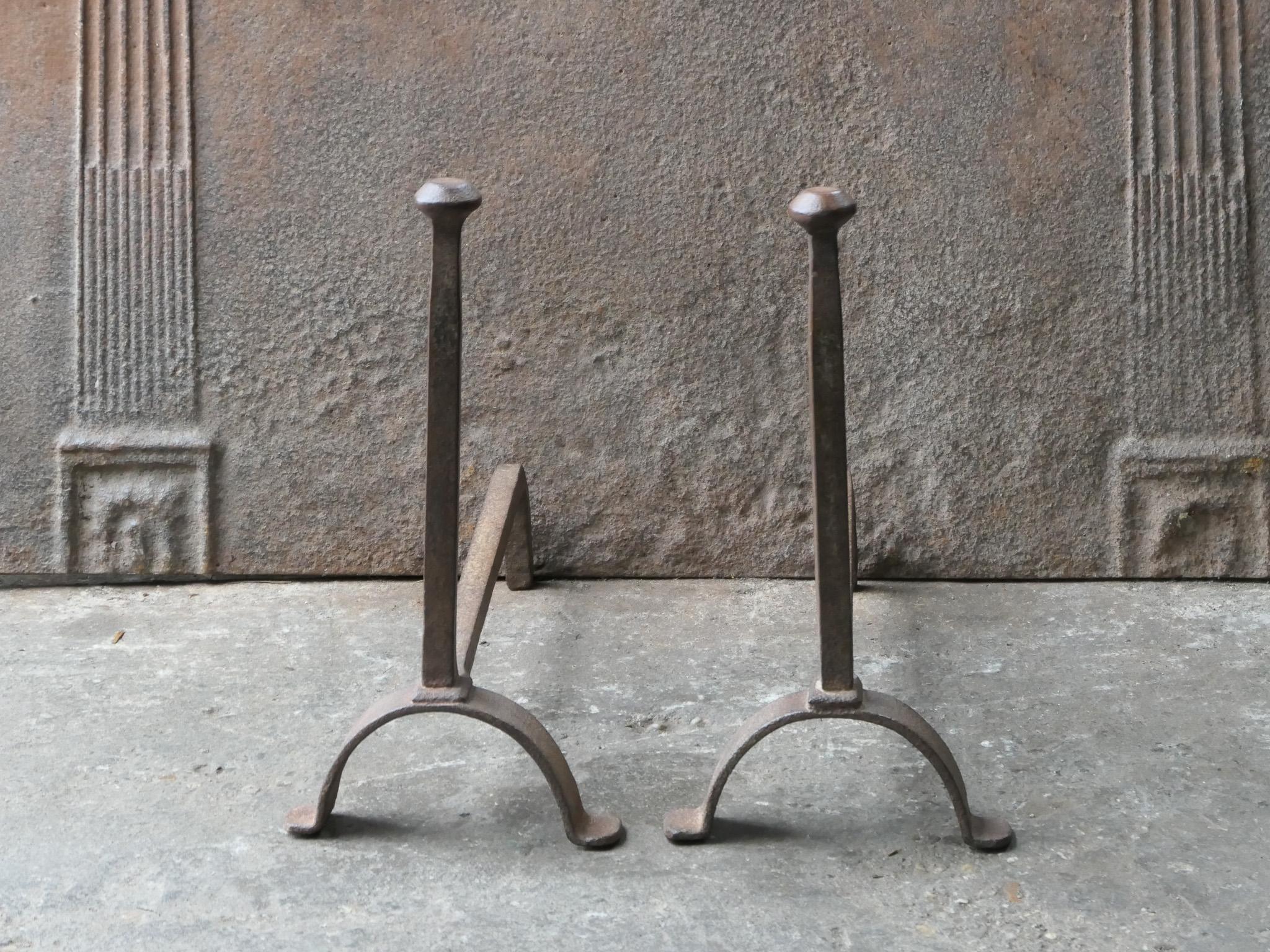 Antique French Napoleon III Andirons or Firedogs, 19th Century For Sale ...
