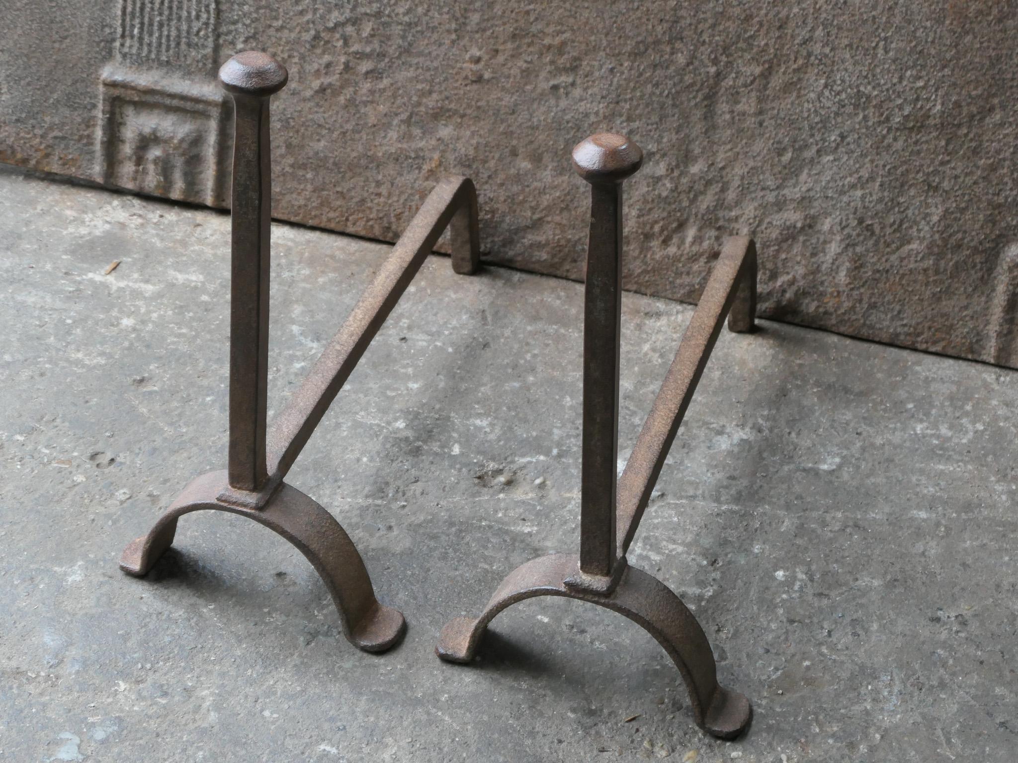 Antique French Napoleon III Andirons or Firedogs, 19th Century For Sale ...