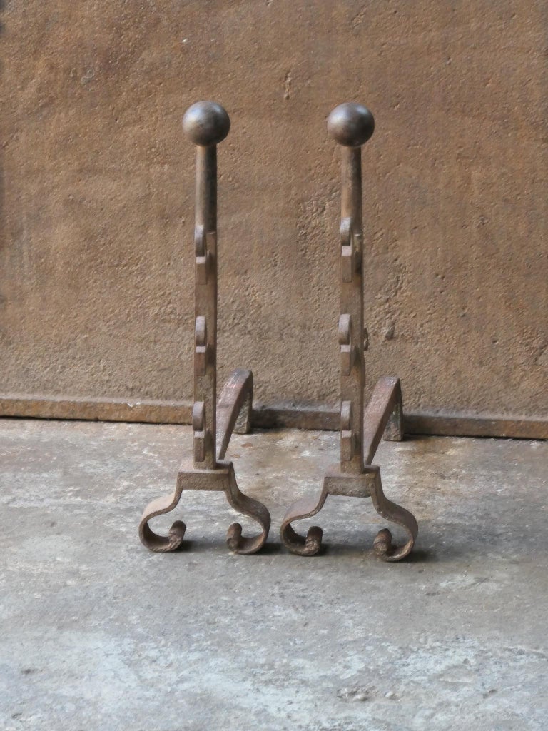 Antique French Napoleon III Andirons or Firedogs at 1stDibs