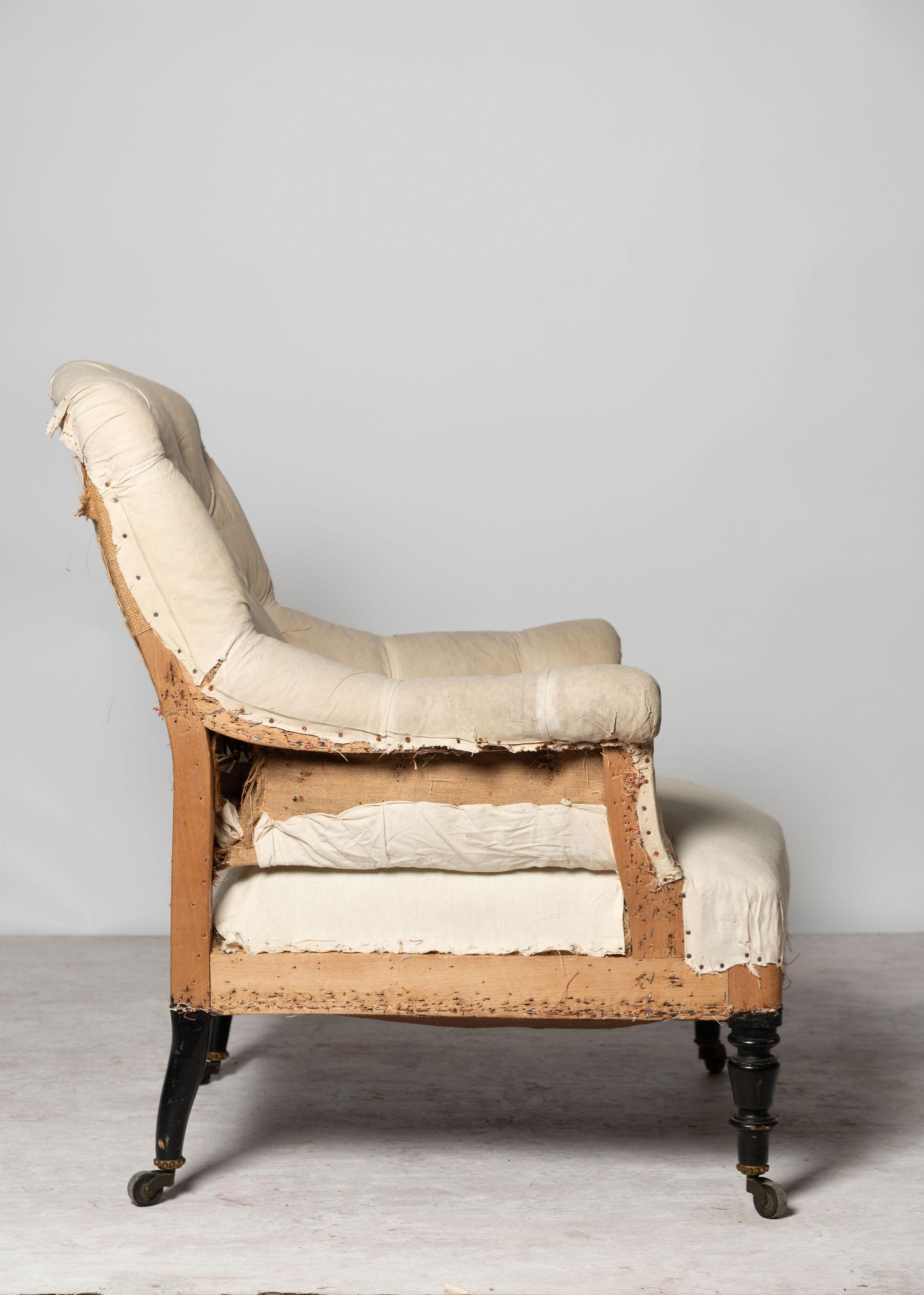 Antique French Napoleon III chair, for upholstery For Sale at 1stDibs