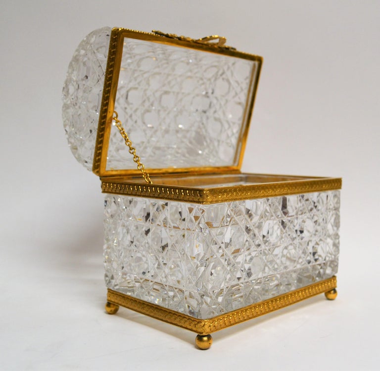 Antique French Napoleon III Crystal Box, circa 1890 at 1stDibs