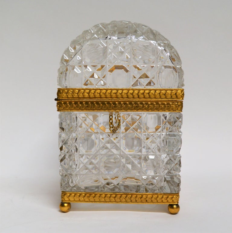 Antique French Napoleon III Crystal Box, circa 1890 at 1stDibs