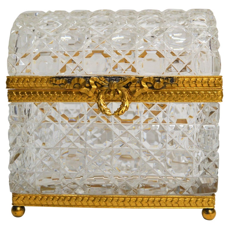 Antique French Napoleon III Crystal Box, circa 1890 at 1stDibs