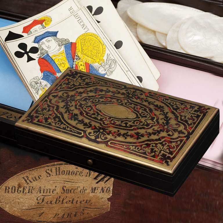 Antique French Napoleon III Game Box in Boulle Marquetry For Sale at ...