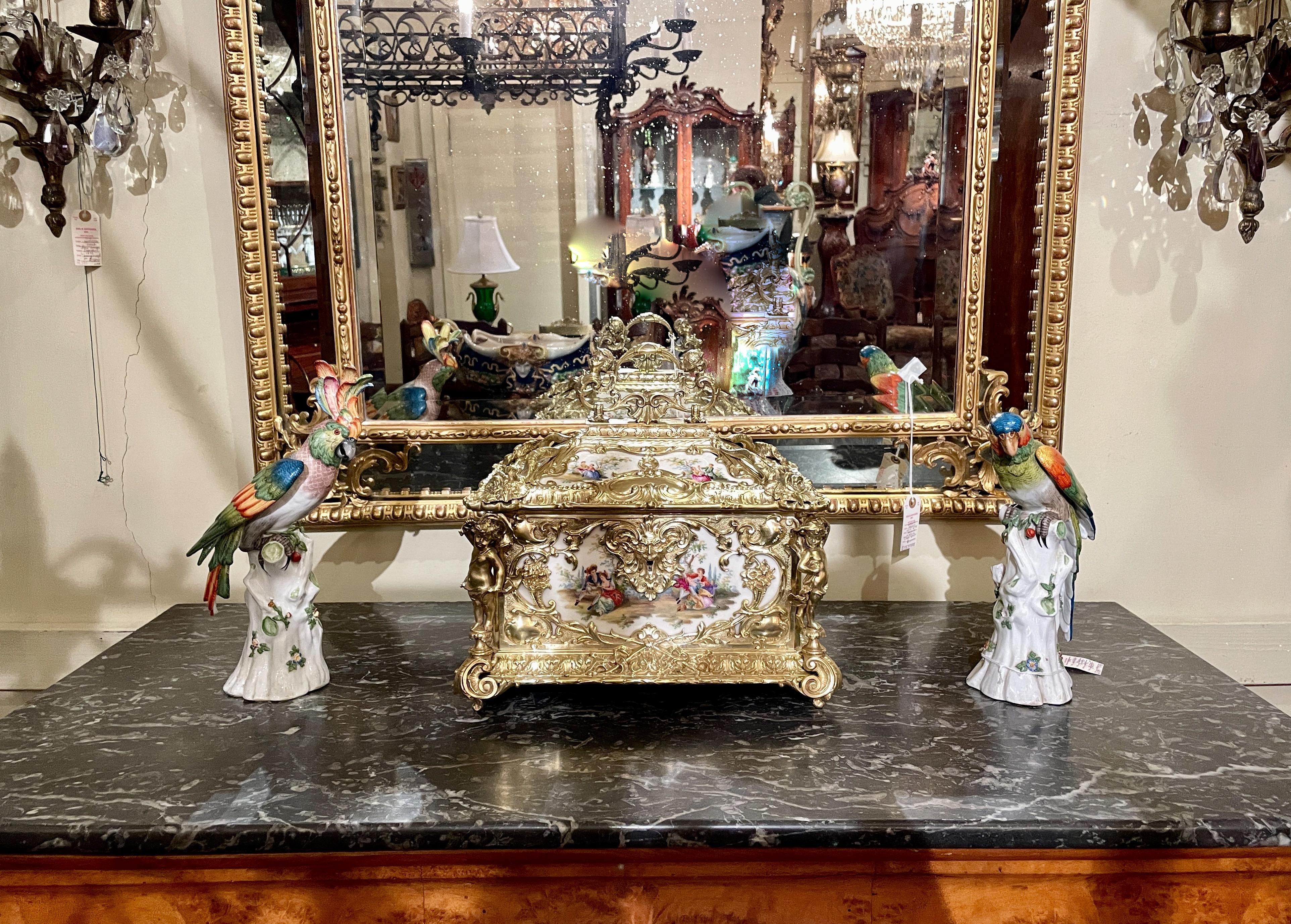 Antique French Napoleon III Limoges and Bronze D' Ore Jewel Box, circa ...