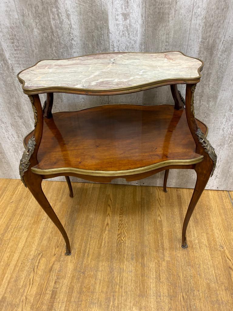 Antique French Napoleon Style Marble Top Ormolu Accent Table For Sale ...