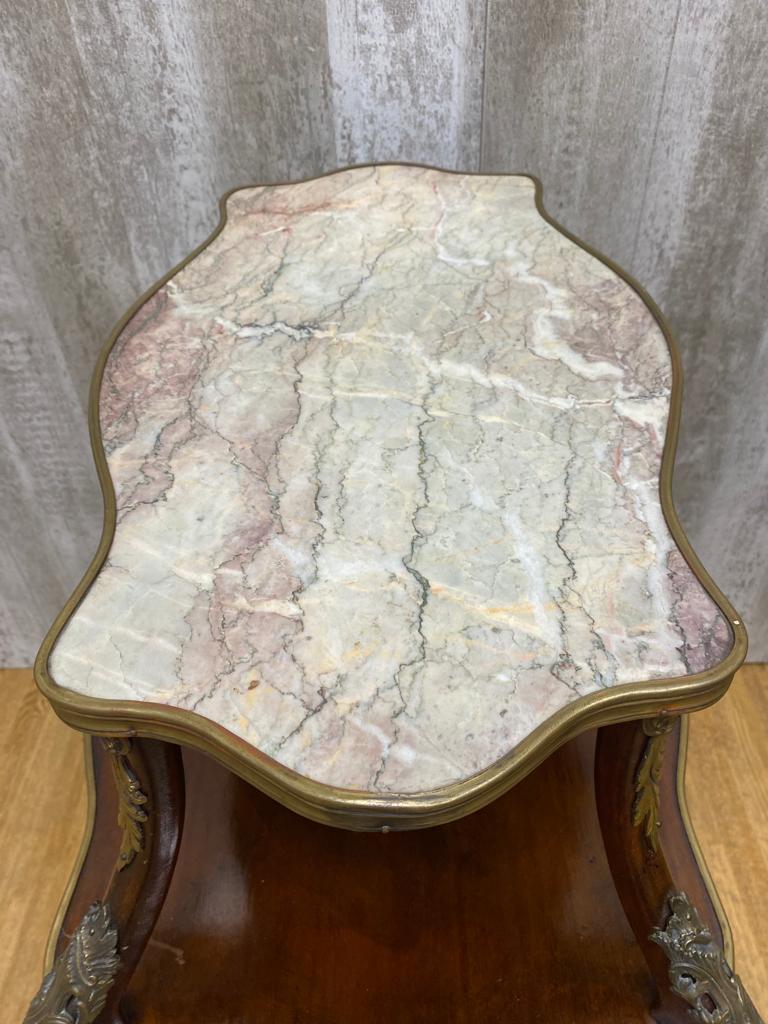Antique French Napoleon Style Marble Top Ormolu Accent Table For Sale ...