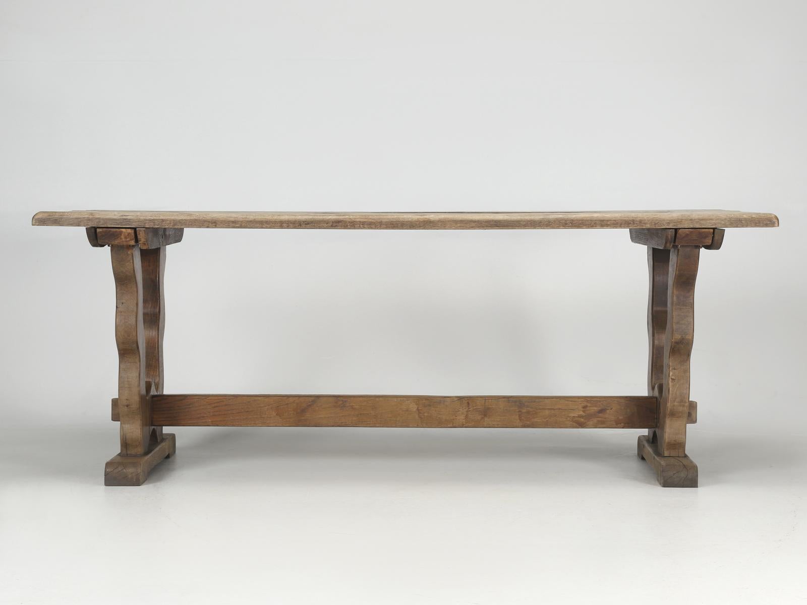 Antique French Naturally Weathered Oak Dining, Kitchen or Farm Table ...
