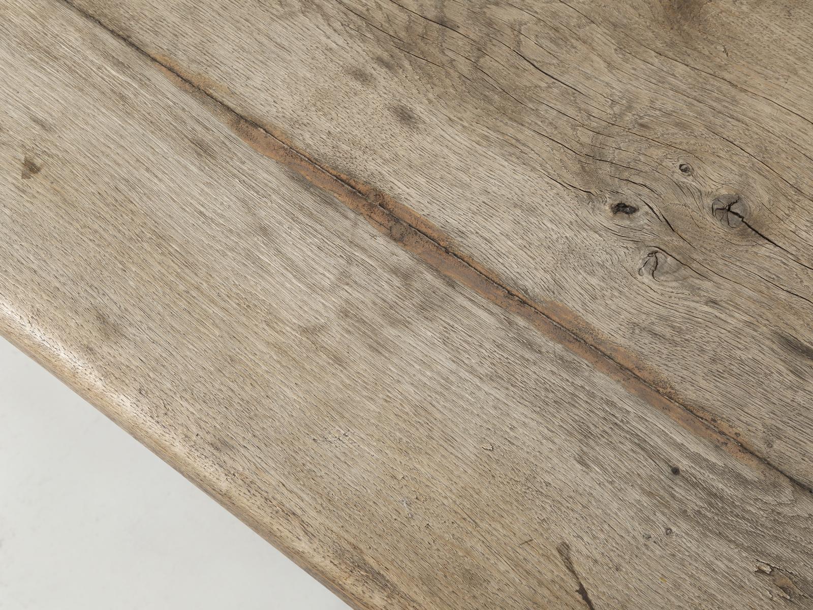 Antique French Naturally Weathered Oak Dining, Kitchen or Farm Table ...
