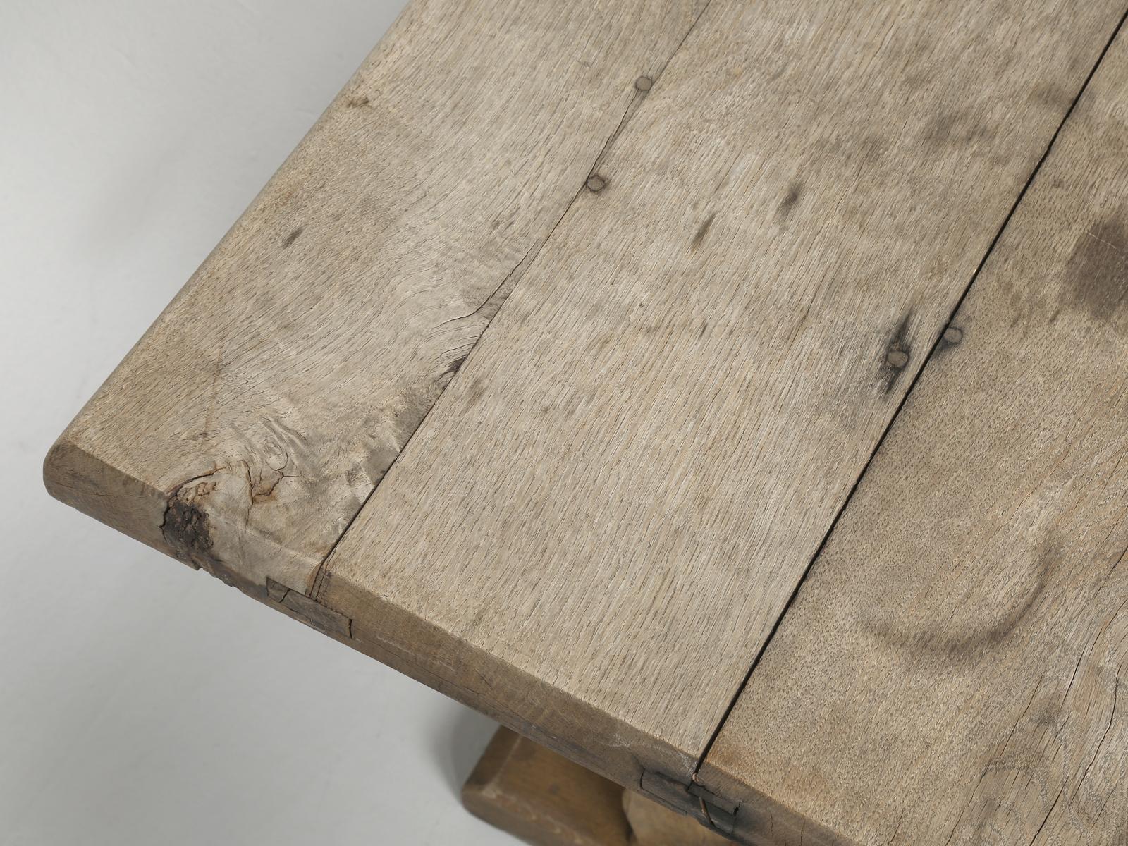 Antique French Naturally Weathered Oak Dining, Kitchen or Farm Table ...