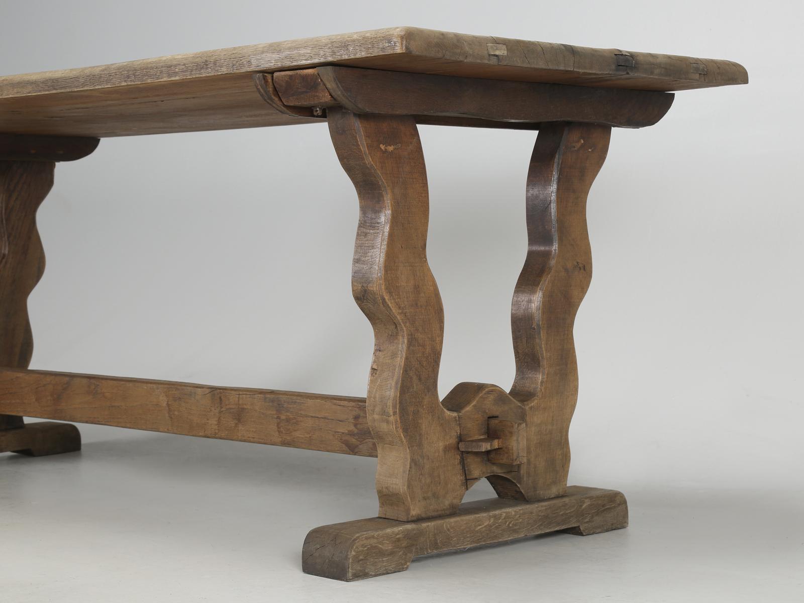 Antique French Naturally Weathered Oak Dining, Kitchen or Farm Table ...