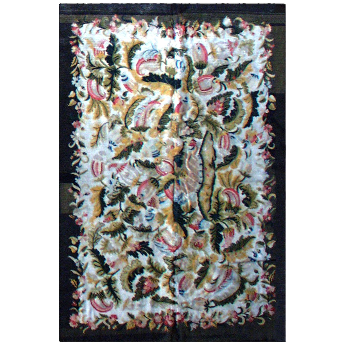 Fine Antique English Needlework Rug For Sale at 1stDibs