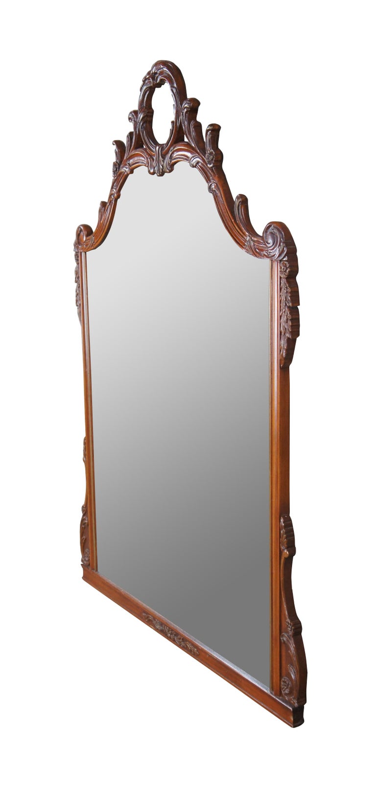 Antique French Neoclassical Carved Walnut Vanity Overmantle Mirror 47 ...