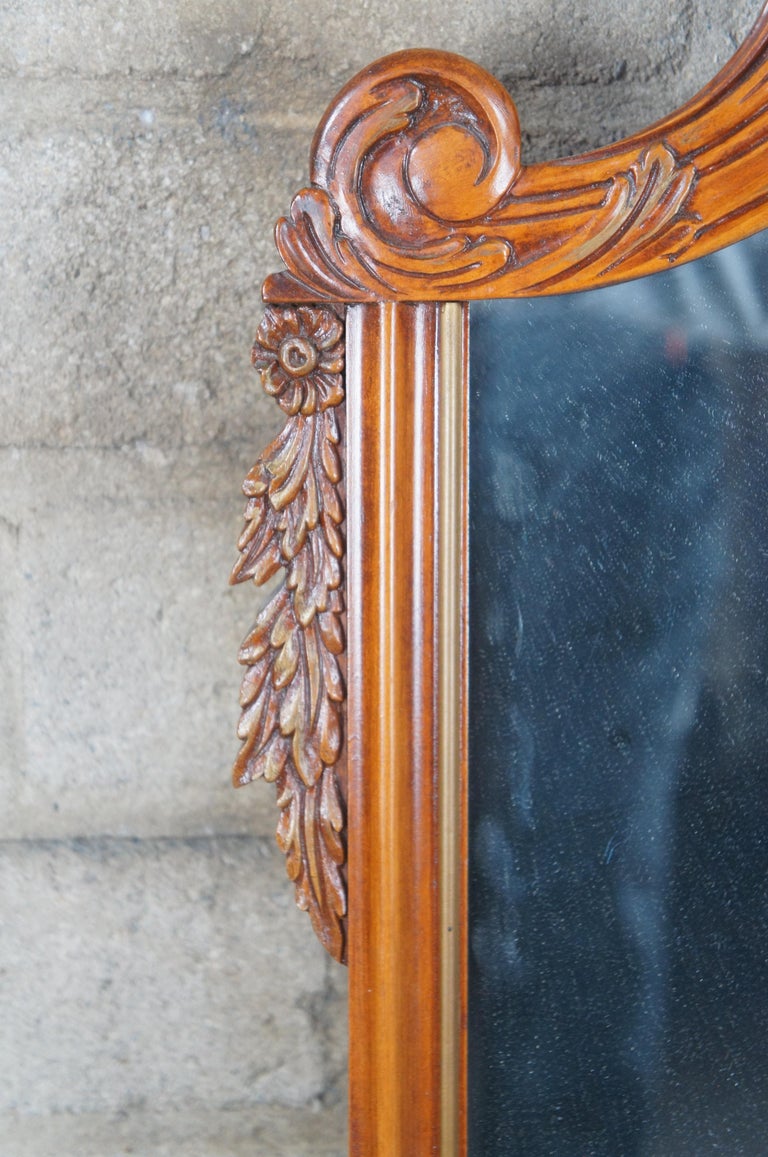 Antique French Neoclassical Carved Walnut Vanity Overmantle Mirror 47 ...