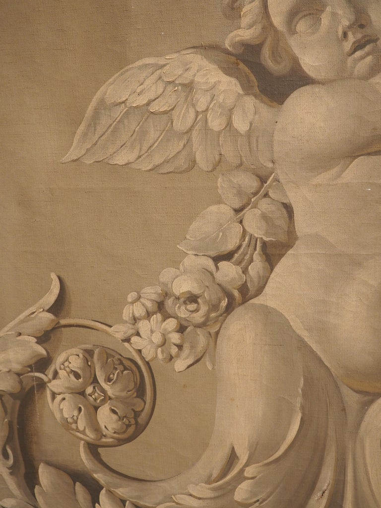 Antique French Neoclassical Grisaille Overdoor Painting, Circa 1815 For ...