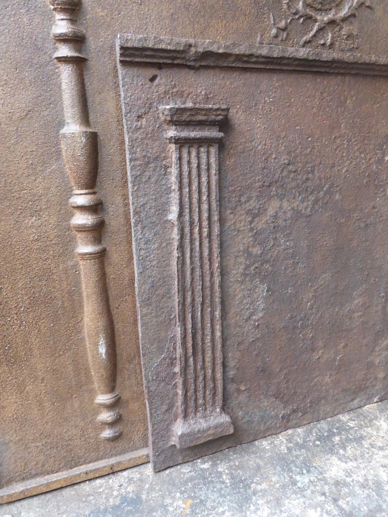 Antique French Neoclassical 'Pillars of Freedom' Fireback, 18th-19th ...