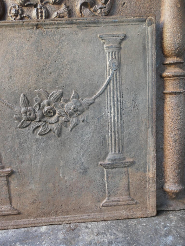 Antique French Neoclassical 'Pillars of Freedom' Fireback, 18th-19th ...