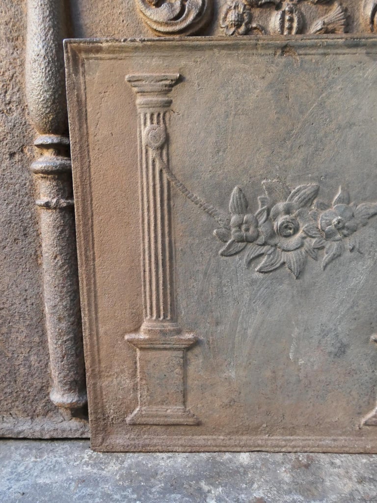 Antique French Neoclassical 'Pillars of Freedom' Fireback, 18th-19th ...
