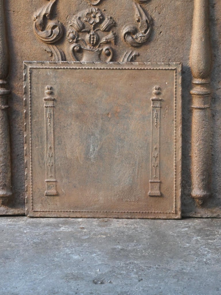 Antique French Neoclassical 'Pillars of Freedom' Fireback, 19th Century ...