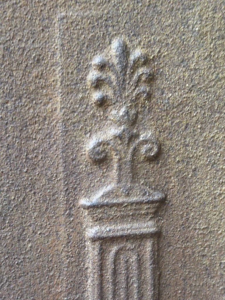 Antique French Neoclassical 'Pillars of Freedom' Fireback, 19th Century ...
