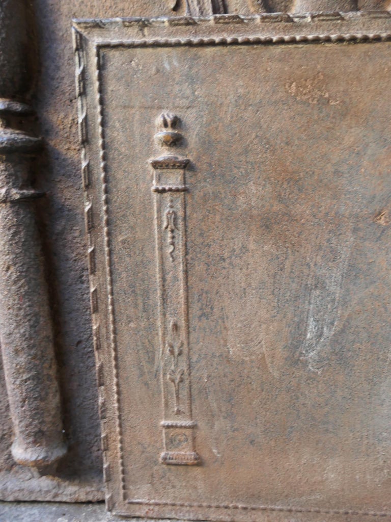 Antique French Neoclassical 'Pillars of Freedom' Fireback, 19th Century ...