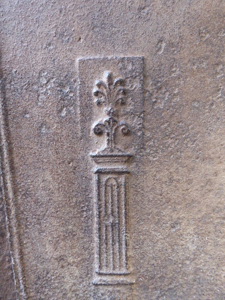 Antique French Neoclassical 'Pillars of Freedom' Fireback, 19th Century ...