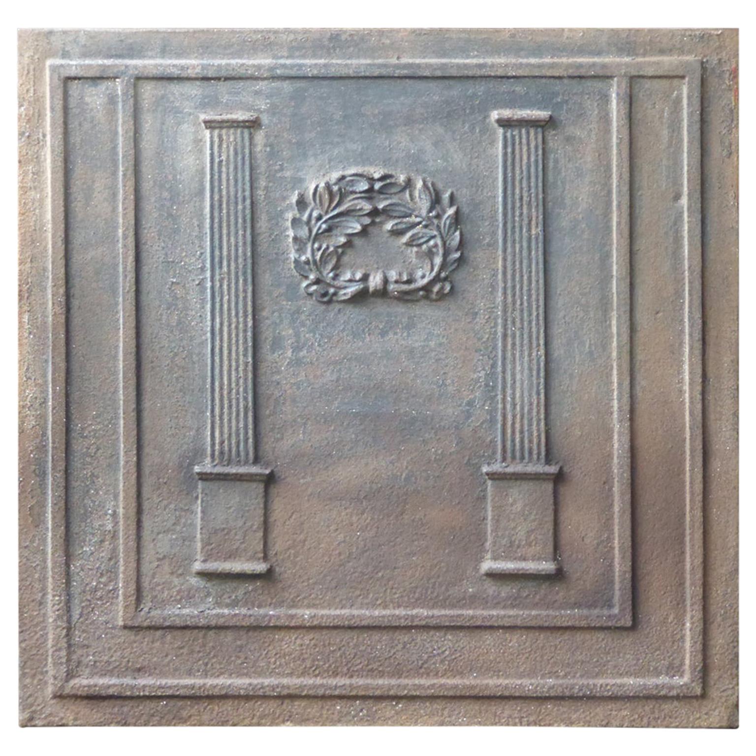 Antique French Neoclassical 'Pillars of Freedom' Fireback, 19th Century ...