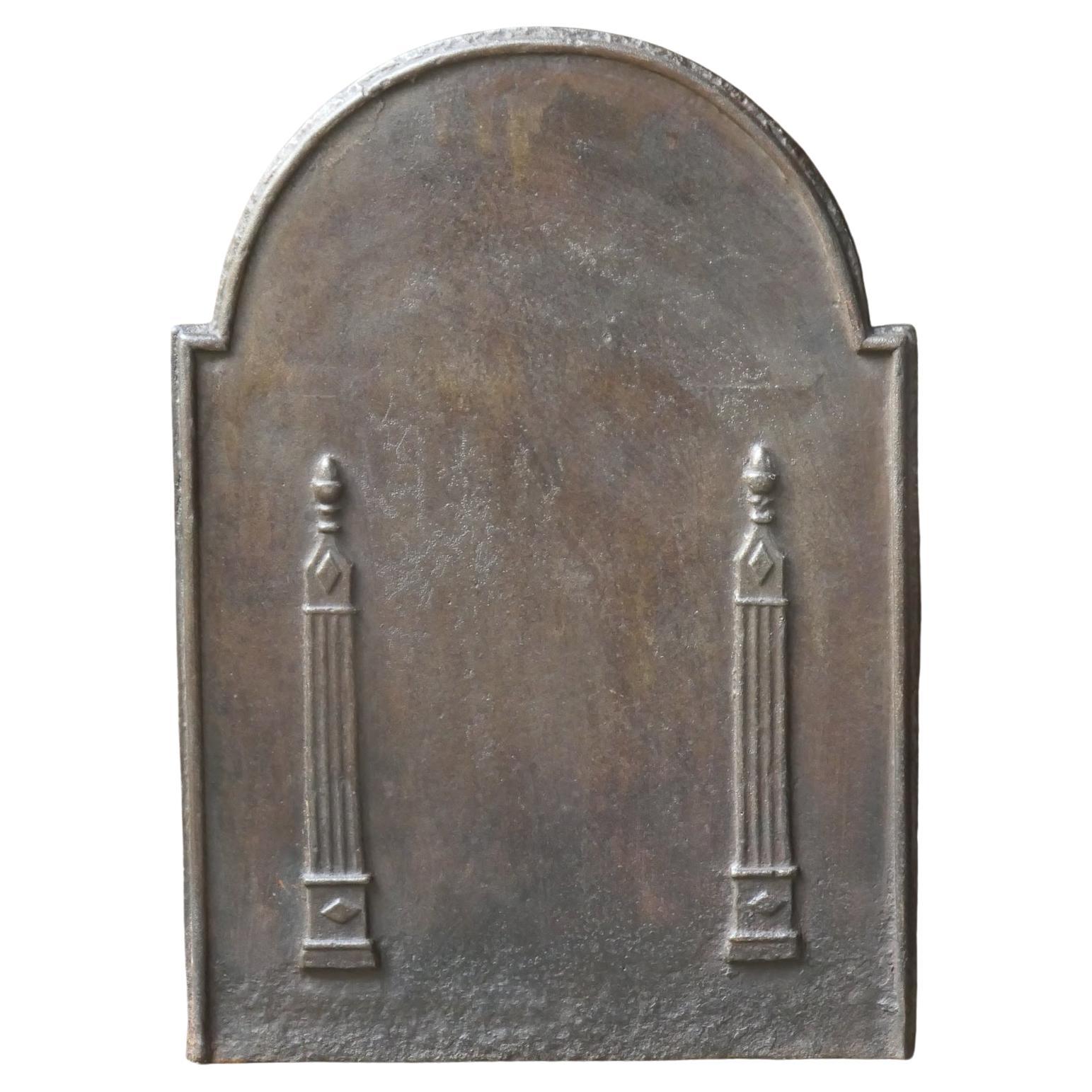 Antique French Neoclassical 'Pillars of Freedom' Fireback, 19th Century ...