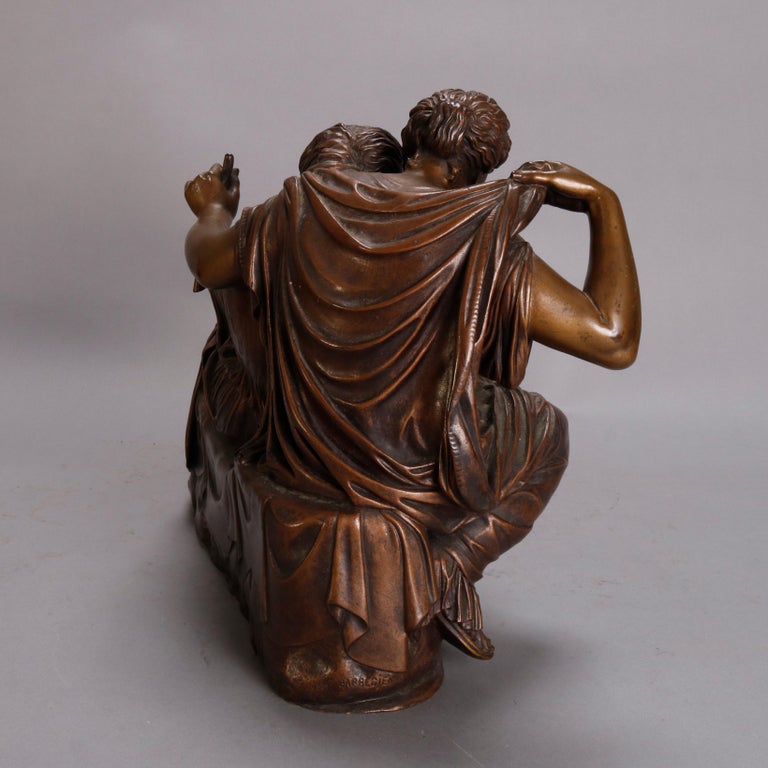 French Neoclassical Recumbent Figural Bronze Portrait Sculpture, circa ...