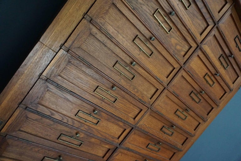 Antique French Oak Bank Cabinet with Drop Down Doors, 1900 at 1stdibs