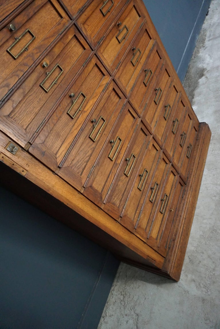 Antique French Oak Bank Cabinet with Drop Down Doors, 1900 at 1stdibs