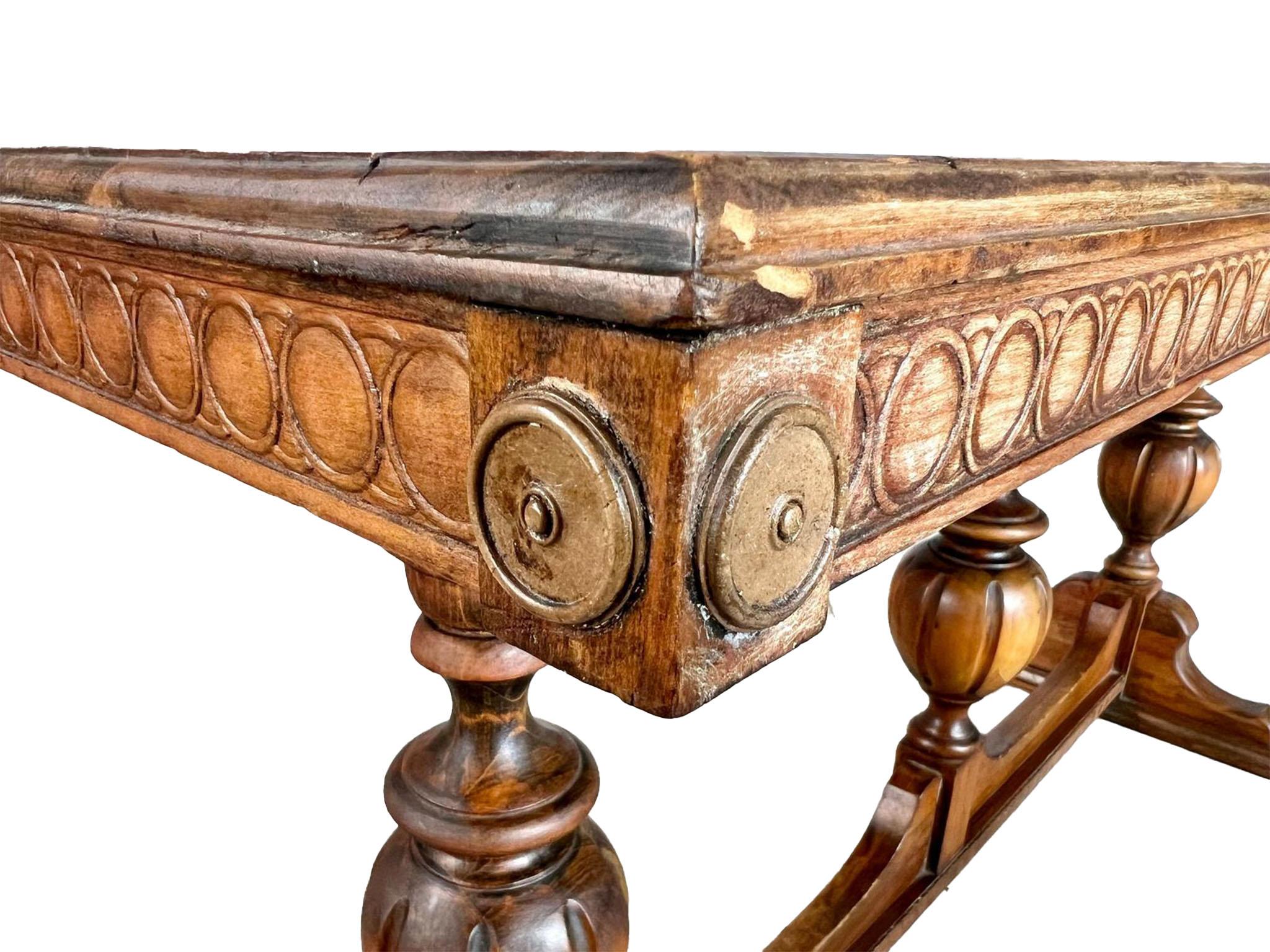 Antique French Oak Entry or Foyer Table For Sale at 1stDibs