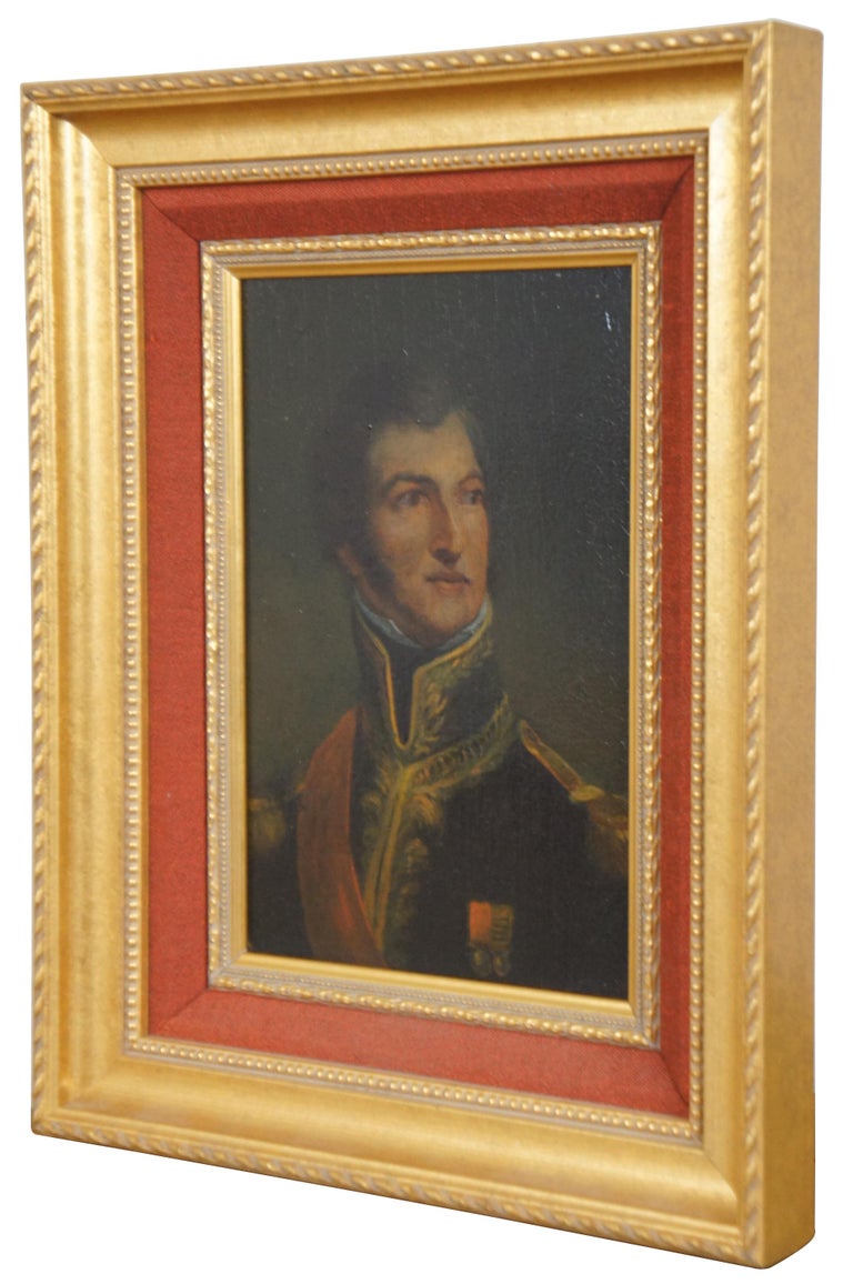 Antique French Oil Portrait Painting on Board Military General ...