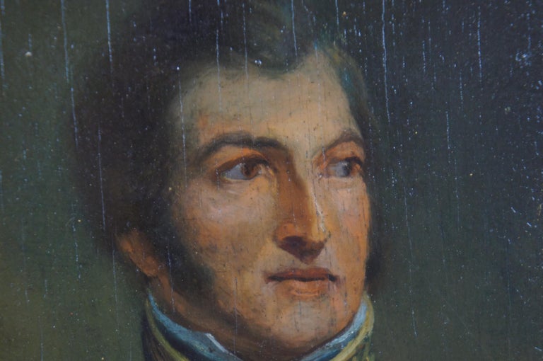 Antique French Oil Portrait Painting on Board Military General ...