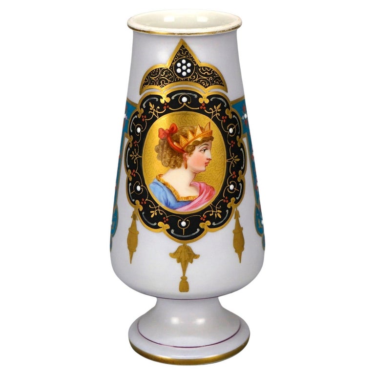 Antique French Old Paris Hand Painted and Gilt Porcelain Portrait Vase ...