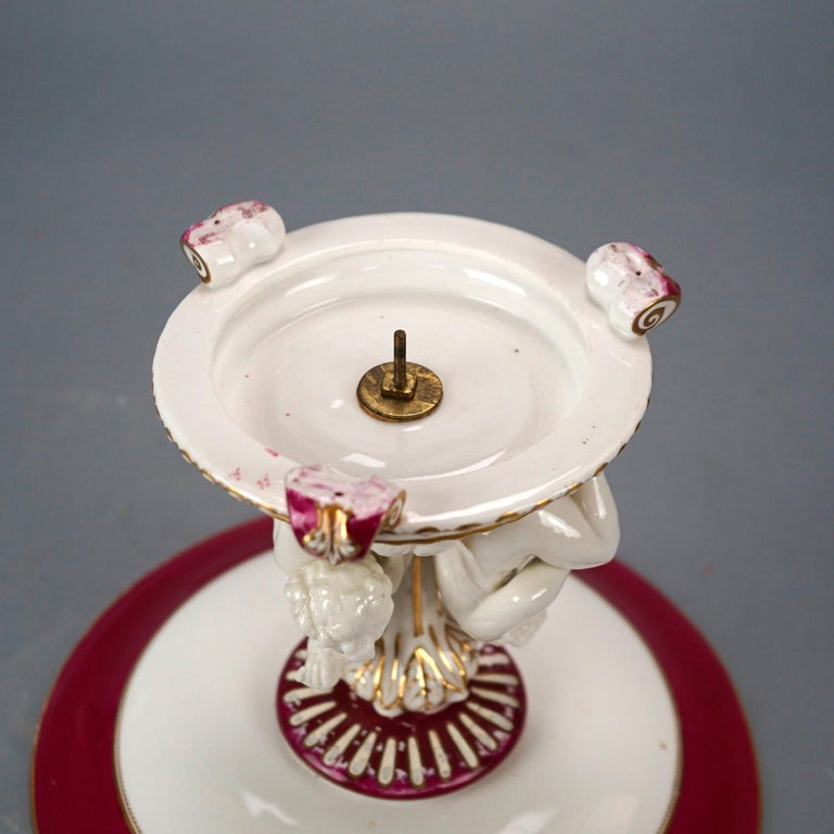 Antique French Old Paris Porcelain Hand Painted Figural Cherub Compote ...