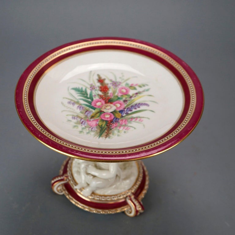 Antique French Old Paris Porcelain Hand Painted Figural Cherub Compote ...