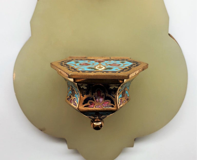 Antique French Onyx and Cloisonné Benetier 'Holy Water Font', circa ...