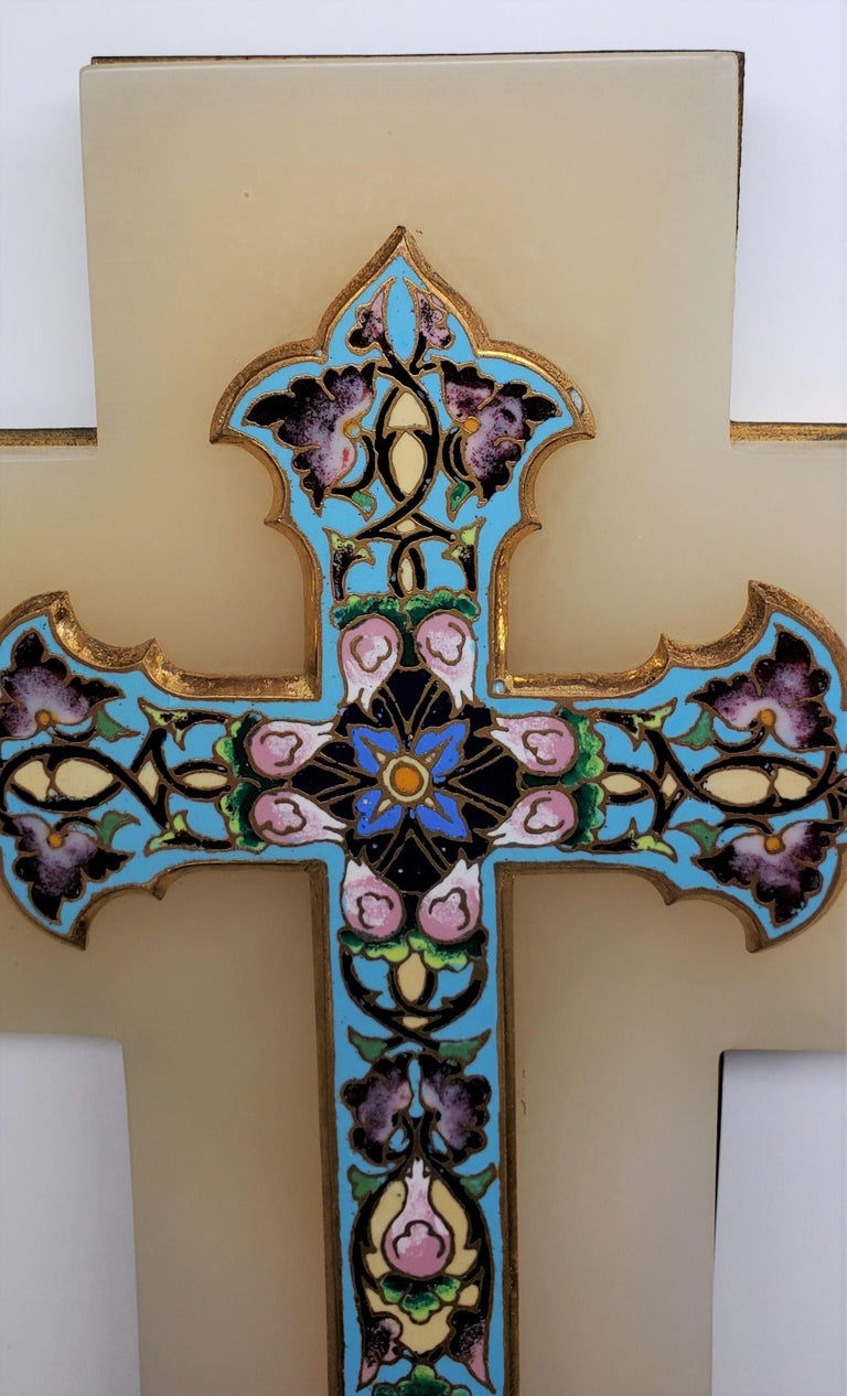 Antique French Onyx and Cloissoné Benetier 'Holy Water Font', circa ...